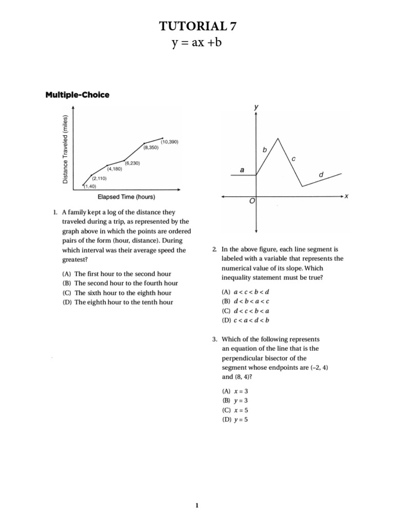 New SAT Math Tutorial 7 | PDF | Euro | Cartesian Coordinate System