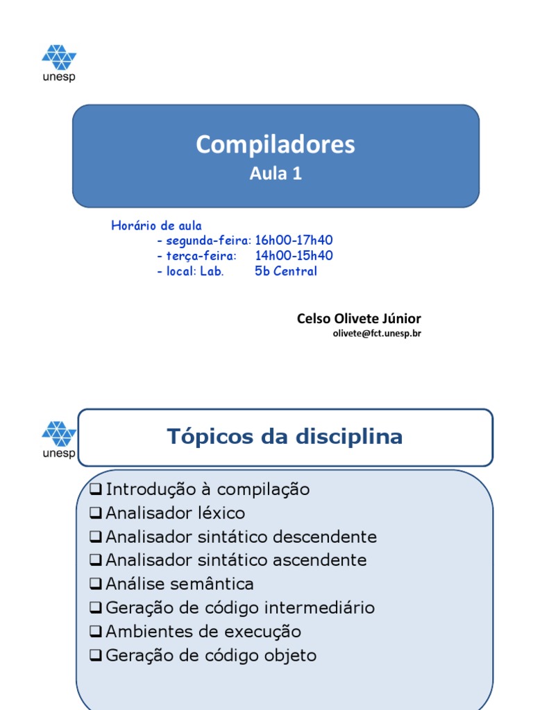 Aula 1 | PDF | Compilador | Linguagem de programação