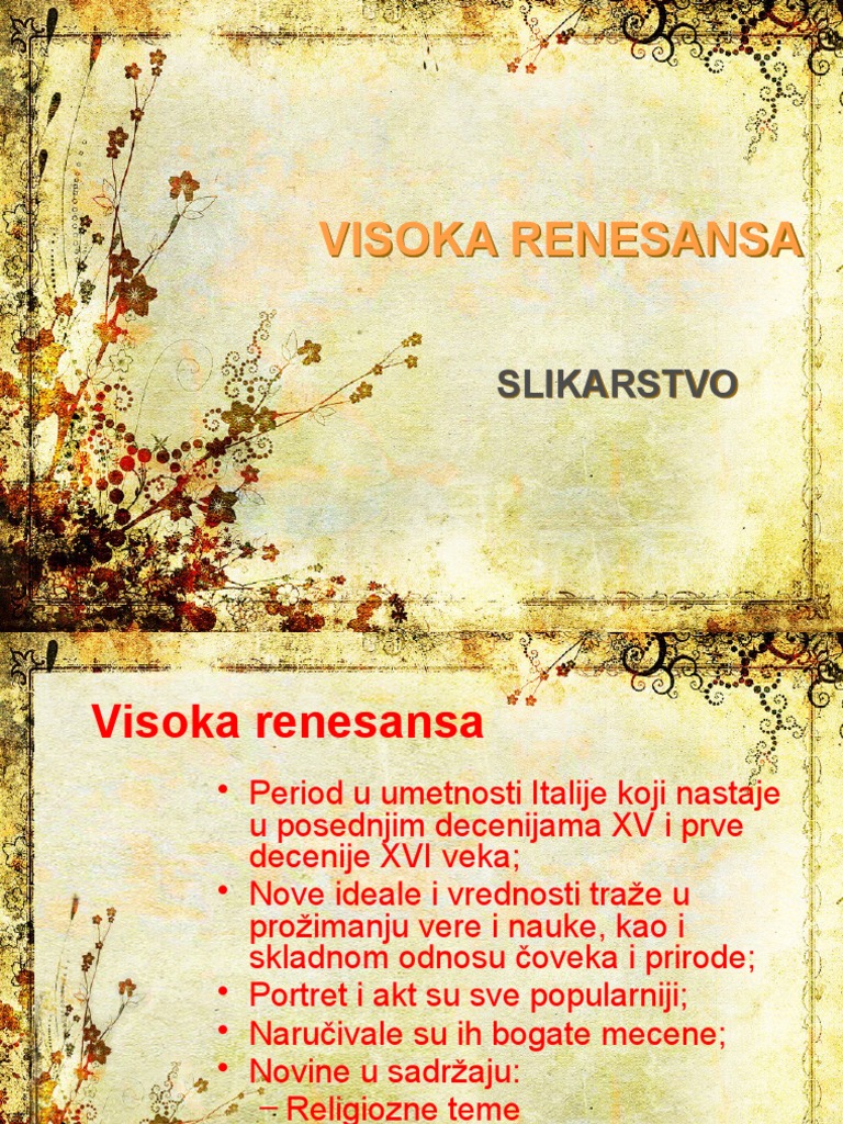 Visoka Renesansa Slikarstvo | PDF