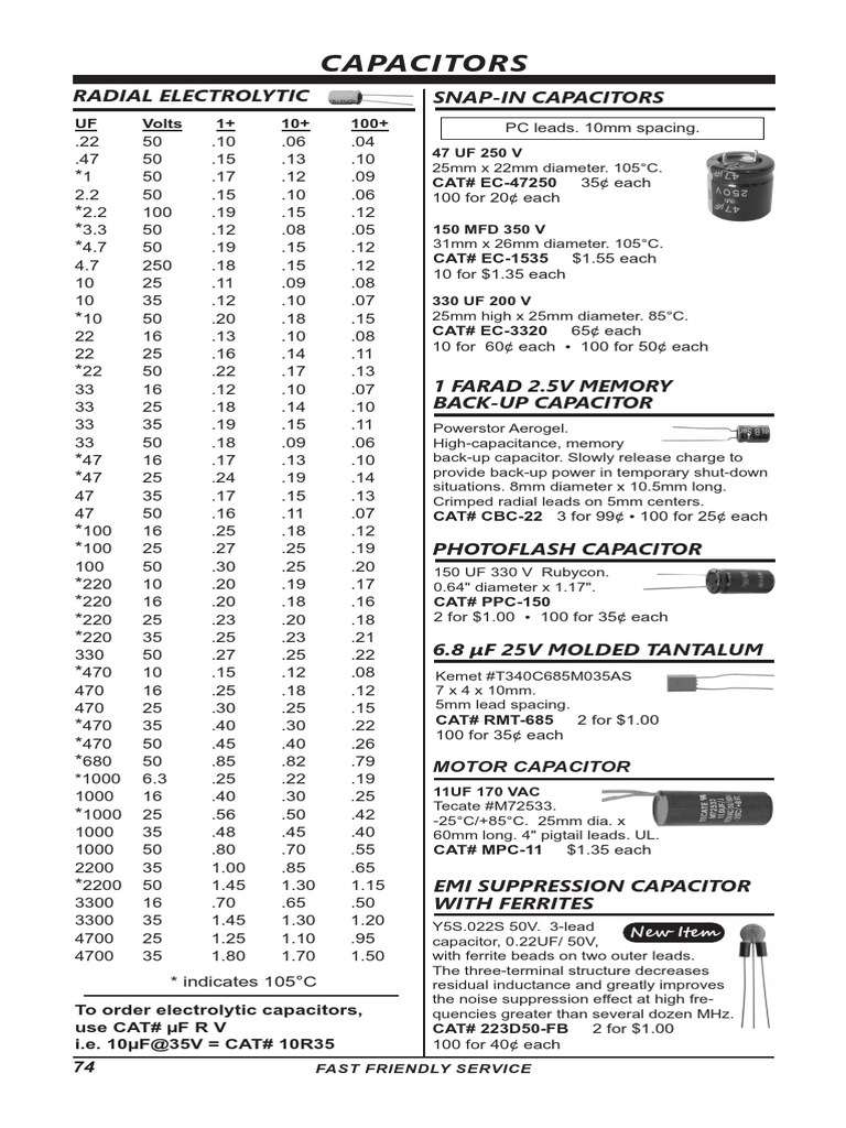 Capacitors: Radial Electrolytic Snap-In Capacitors | PDF | Electricity ...