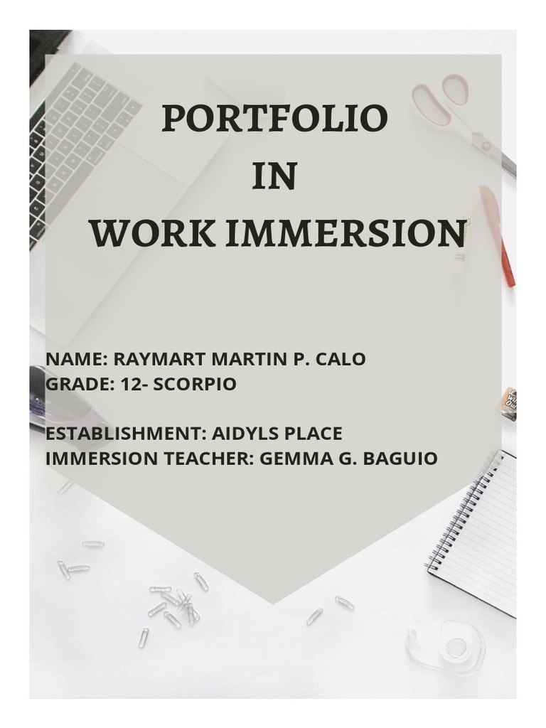 Portfolio in Work Immersion | PDF | Employment | Internship