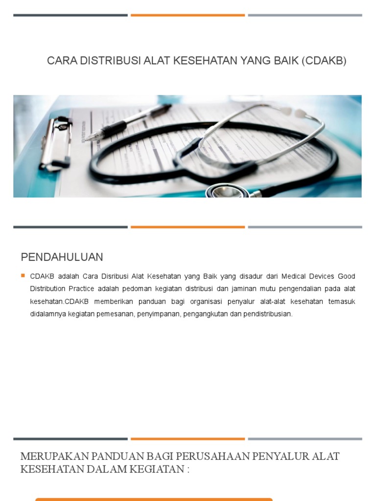 Cara Distribusi Alat Kesehatan Yang Baik (Cdakb) | PDF