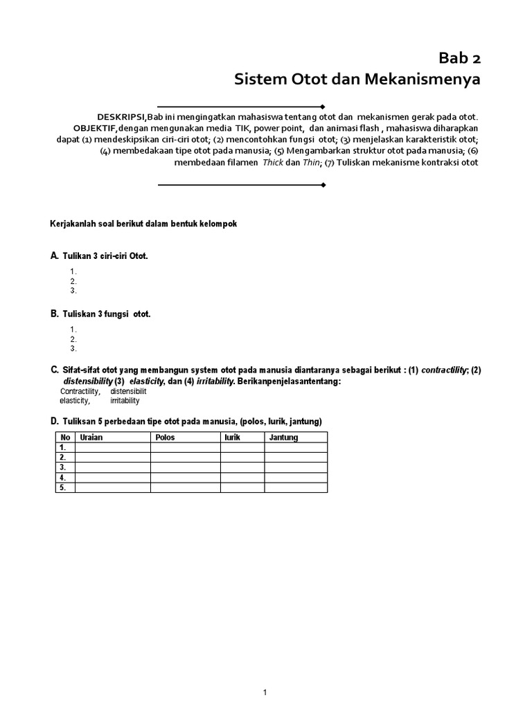 LKM Biophysic Bagian 1 Tentang Otot Dan Metabolisme | PDF