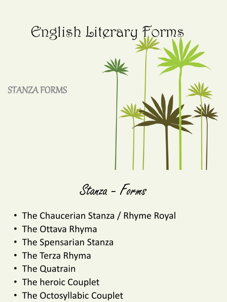 Exploring English Literary Forms: A Comprehensive Guide to Stanza ...