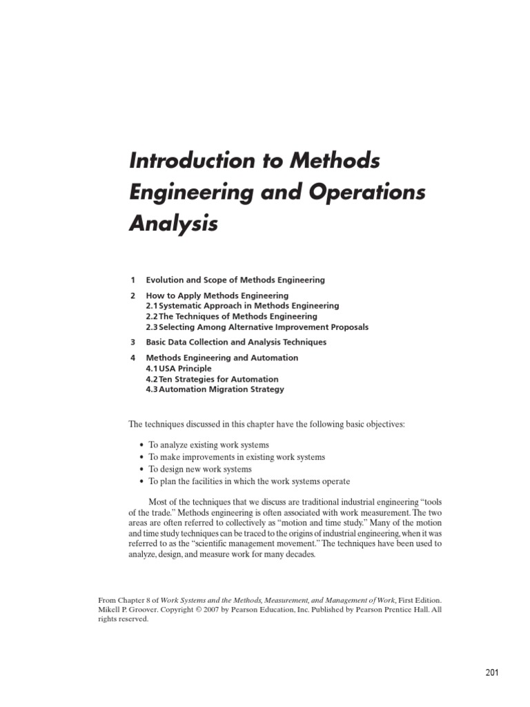 Introduction To Methods Engineering and Operations Analysis | PDF | Statistics | Design