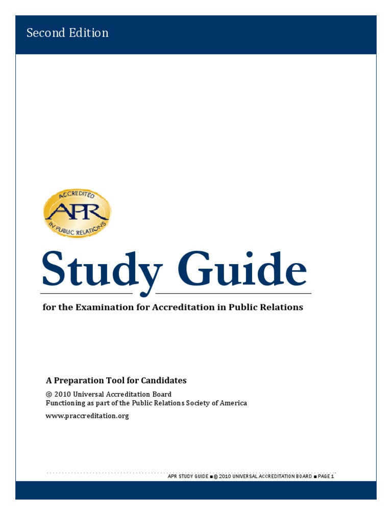 Accredited in PR. Study Guide | PDF | Public Relations | Test (Assessment)