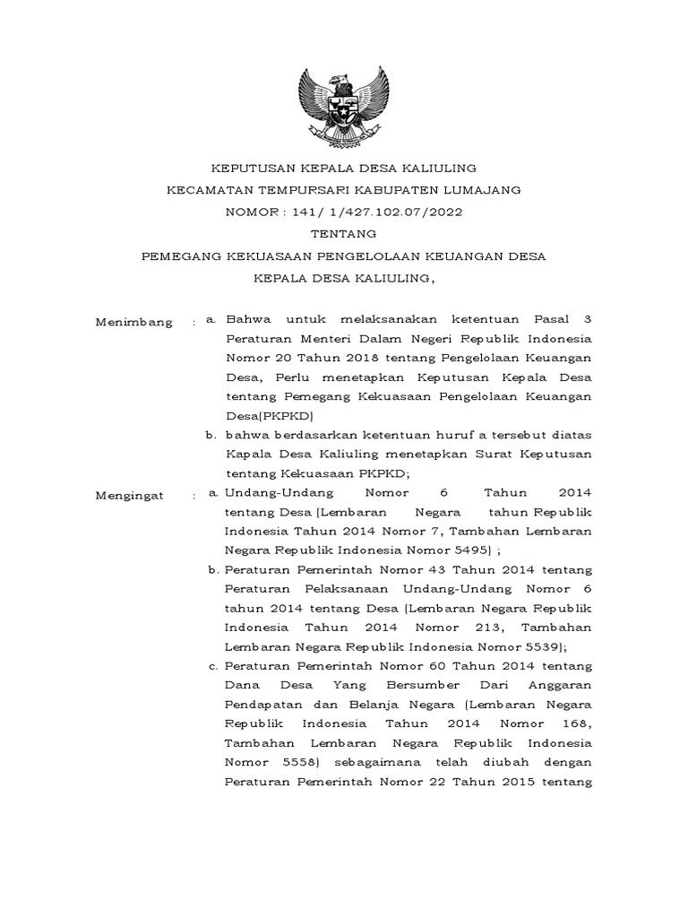 SK PKPKD Dan PPKD 2022 | PDF