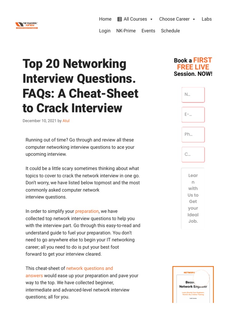 Top 20 Networking Interview Questions (March 2022) | PDF | Computer ...