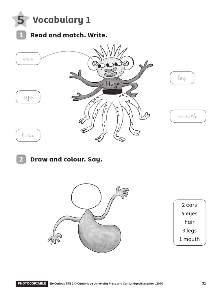 Be Curious 1 - Vocabulary Worksheet - Unit 5 - 1 | PDF