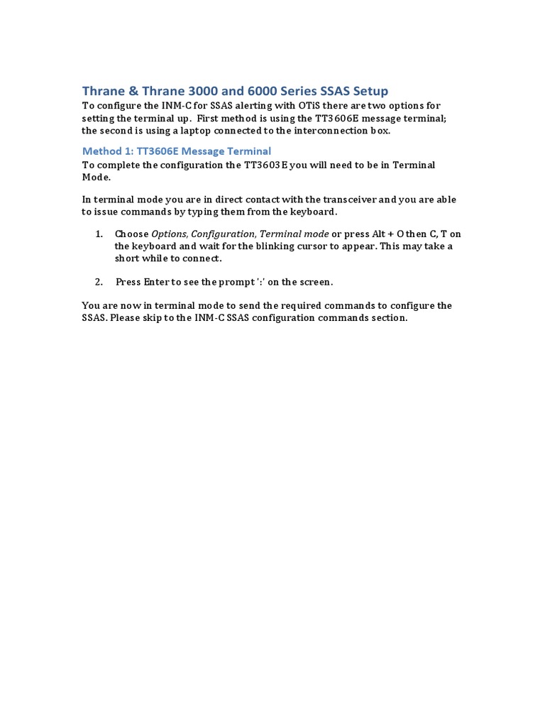 Thrane - Thrane SSAS StratumFive Setup | PDF