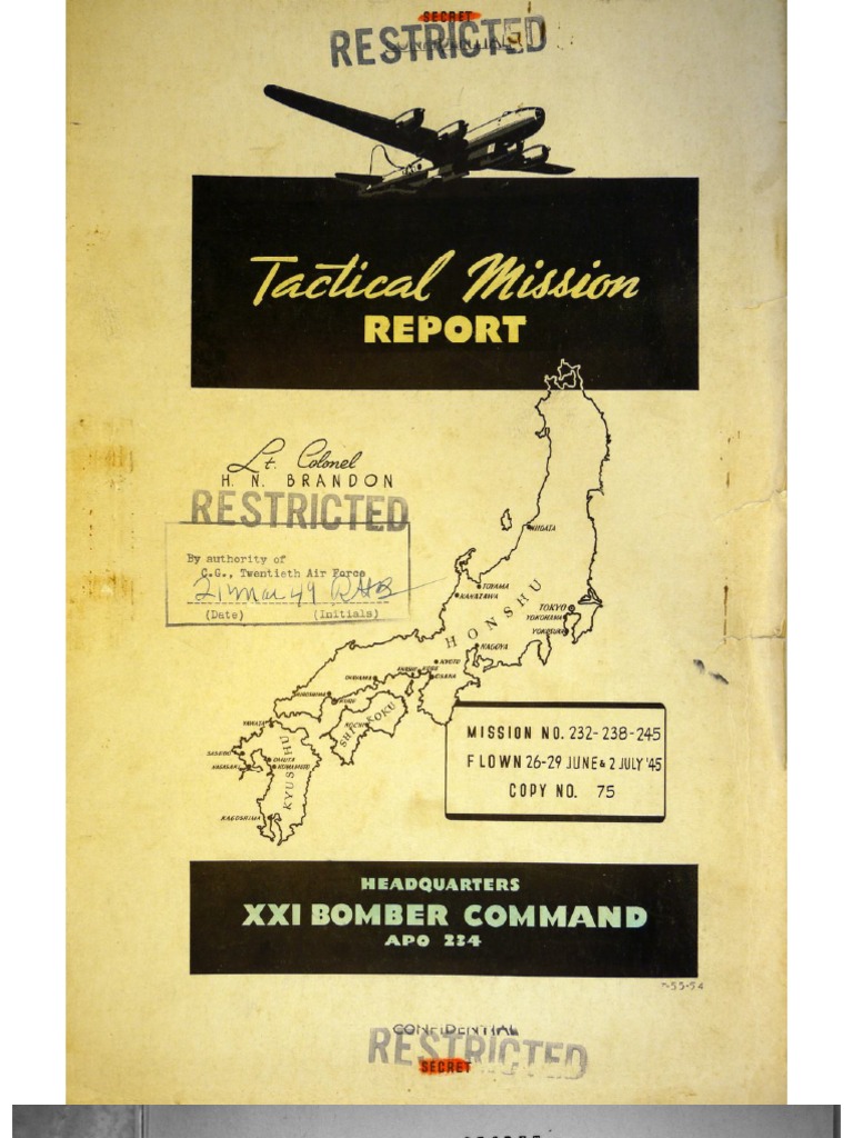 21st Bomber Command Tactical Mission Report 232etc