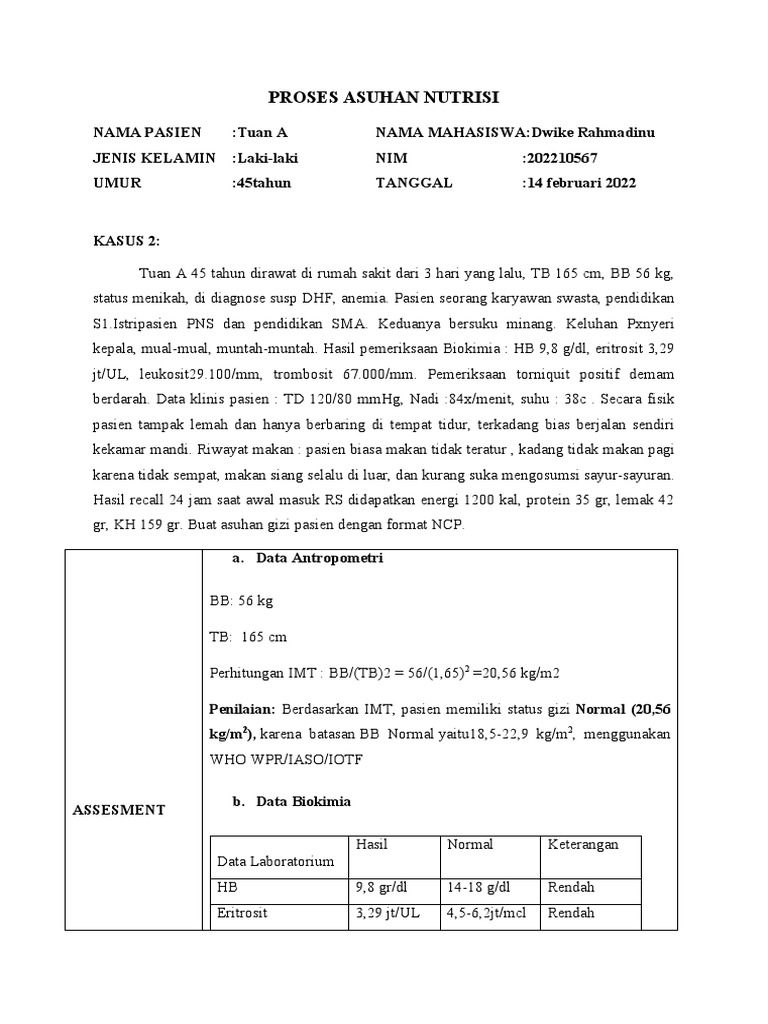 Proses Asuhan Nutrisi | PDF