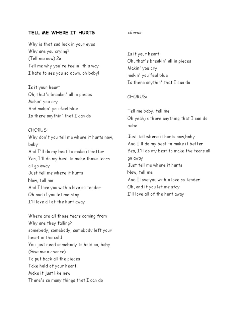 Tell Me Where It Hurts | PDF