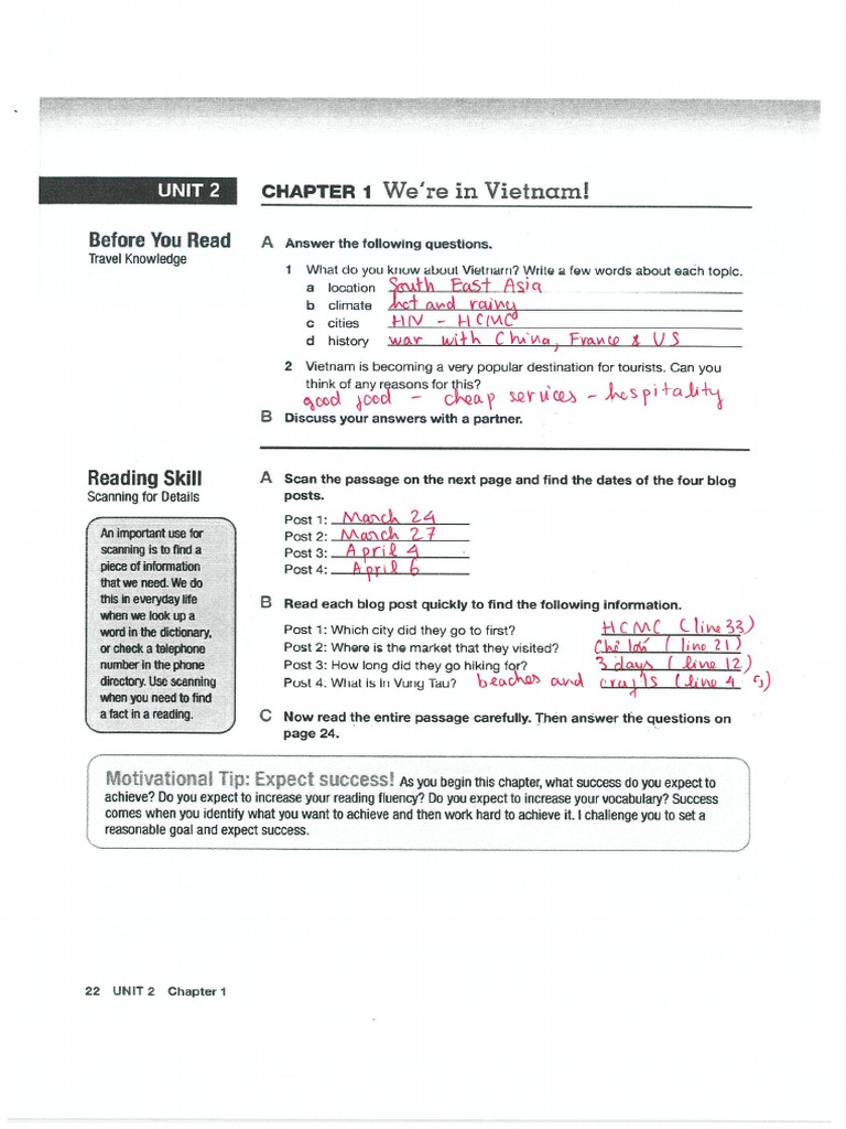 Key Unit 2 Chapter 1 (Reading 2) | PDF
