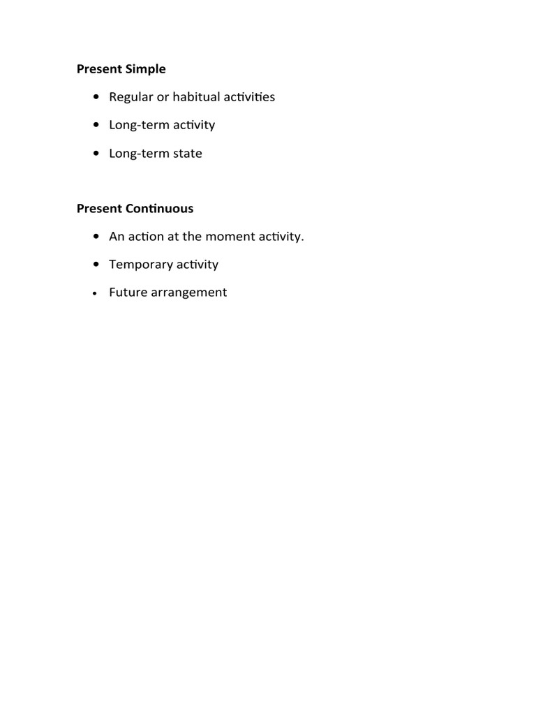 Understanding Present Simple vs. Continuous | PDF