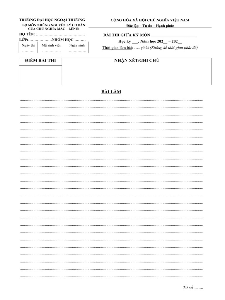 Mau Giay Kiem Tra Giua Ky | PDF