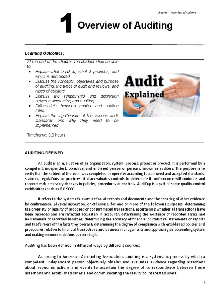 Overview of Auditing Principles | PDF | Audit | Financial Audit