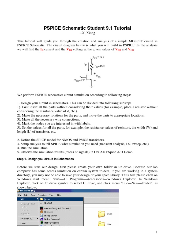 Pspice Schematic Tut1 | PDF