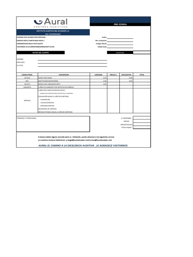 Formato de Pro-Forma | PDF