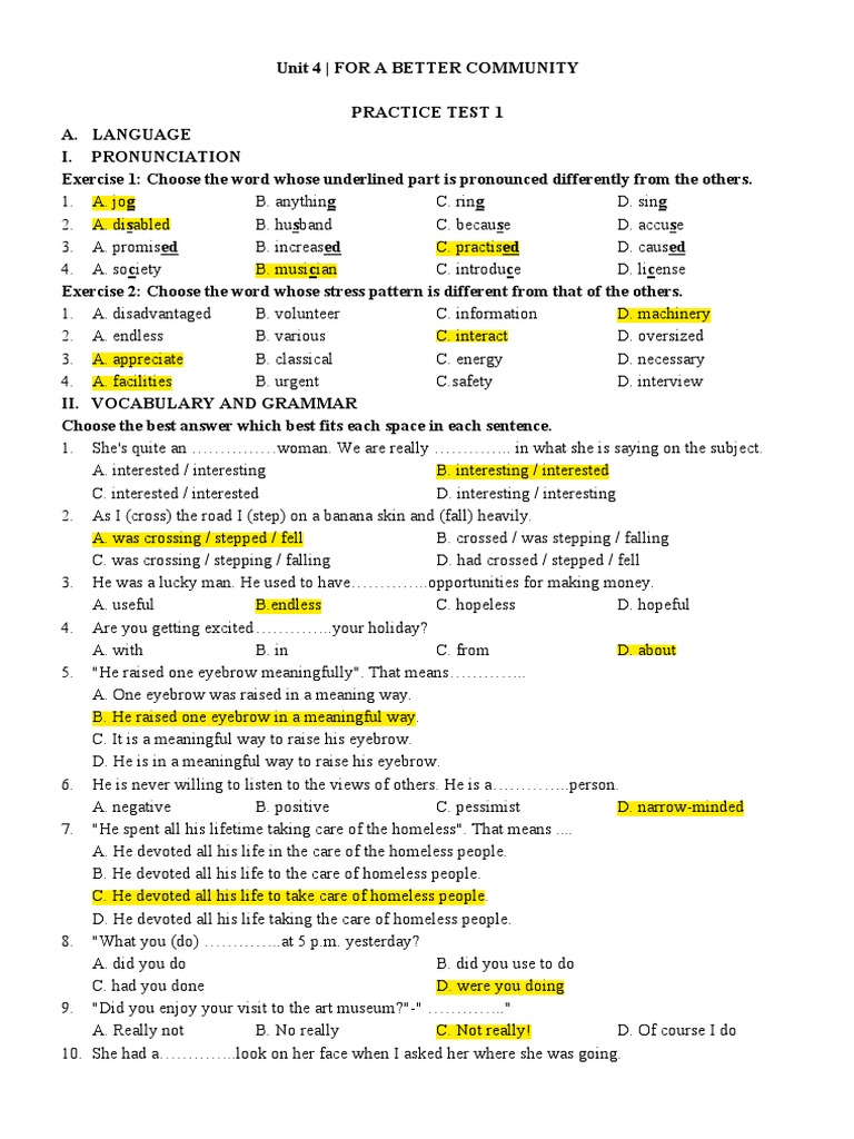 E10 - Unit 4 - BT làm thêm | PDF