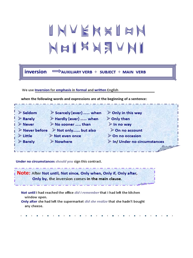 Inversion 75104 | PDF | Sentence (Linguistics) | Cognitive Science