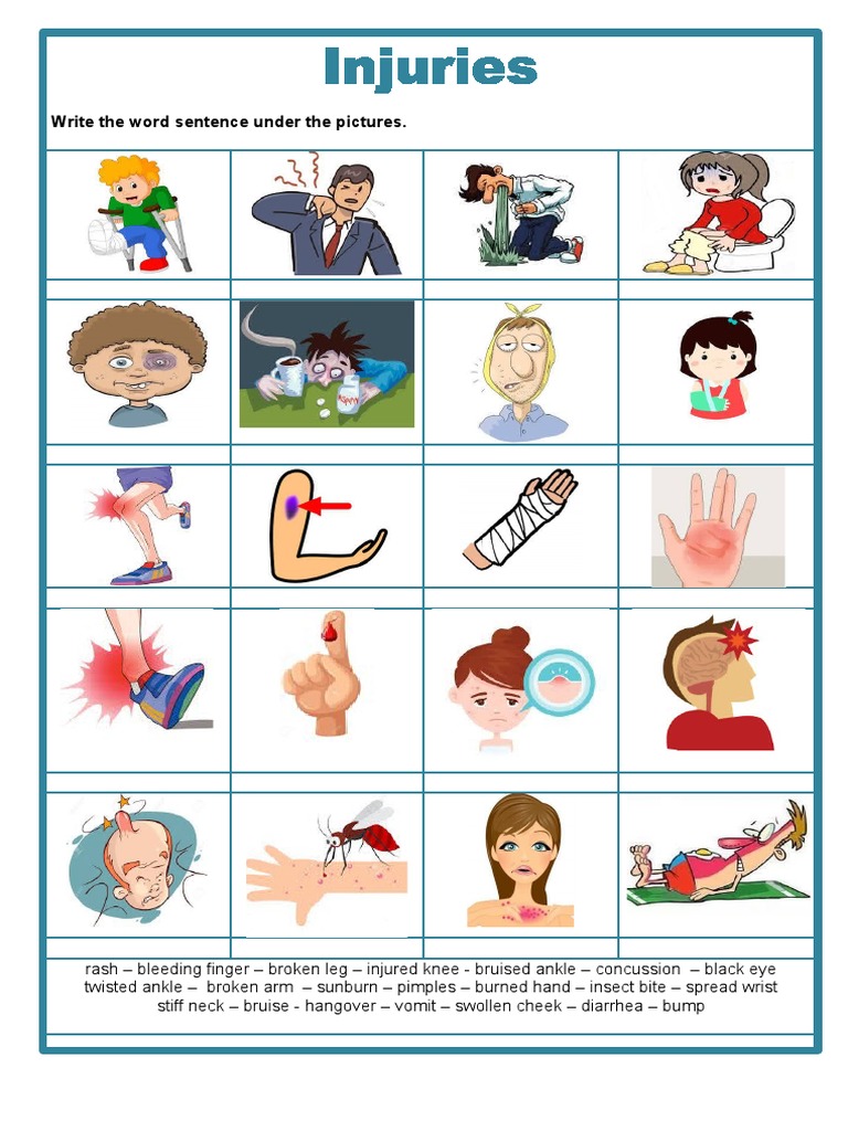Health Injuries Oneonone Activities Picture Dictionaries 113698 | PDF