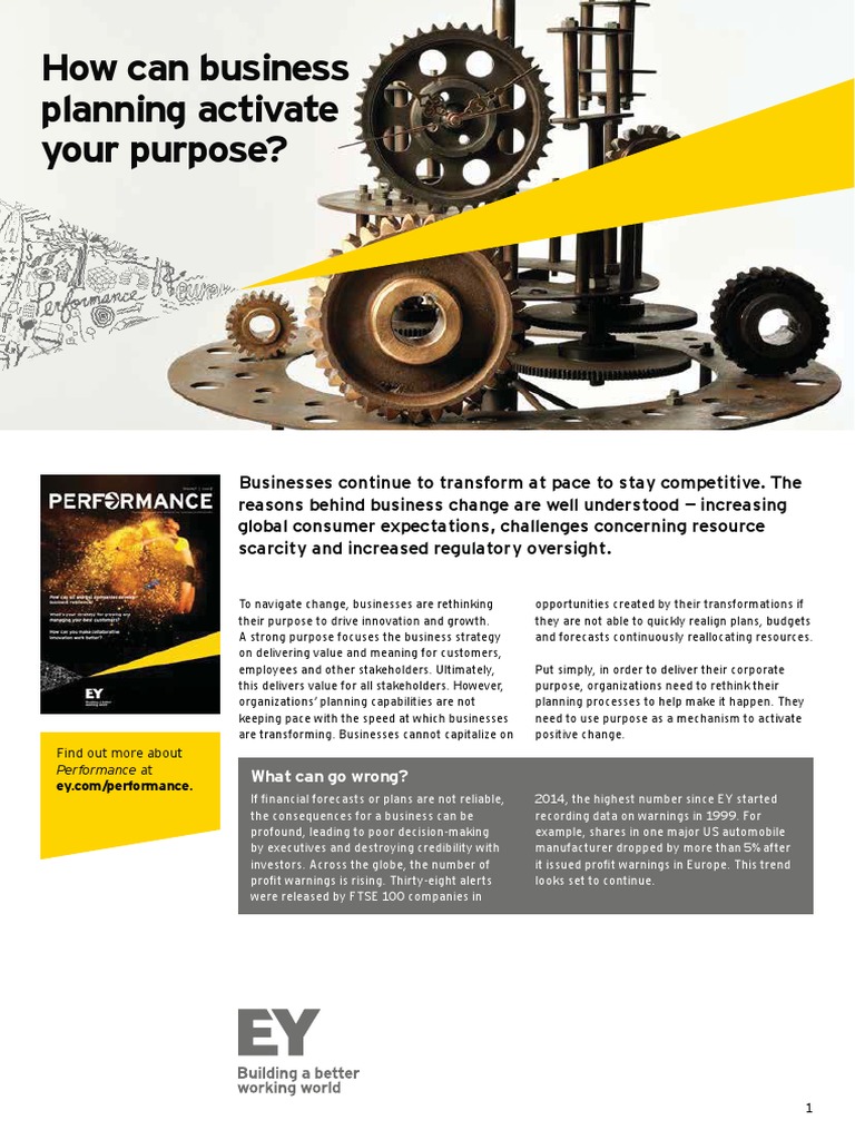 EY Performance How Can Purpose Activate Planning | PDF | Sustainability ...