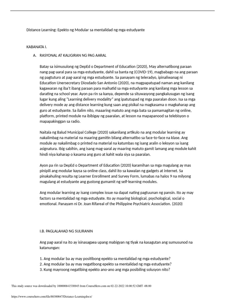 Distance Learning | PDF