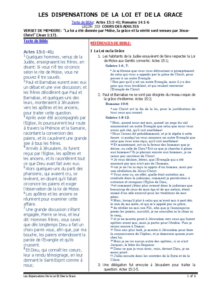 26 - 333SF Les Dispensations de La Loi Et Dee La Grace | PDF | Paul l ...