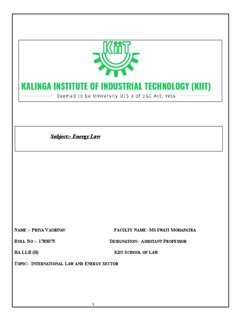 Energy Law Research Paper 1783075 Priya Vaishnav | PDF | Sustainability ...