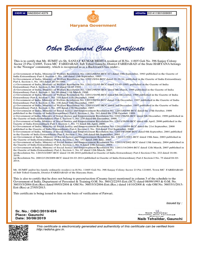 In Gov edisha-CTCER-031411901009091 | PDF | Government Of India ...