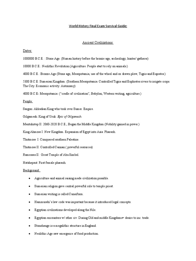 World History Final Exam Survival Guid1e Revised | PDF | Byzantine ...