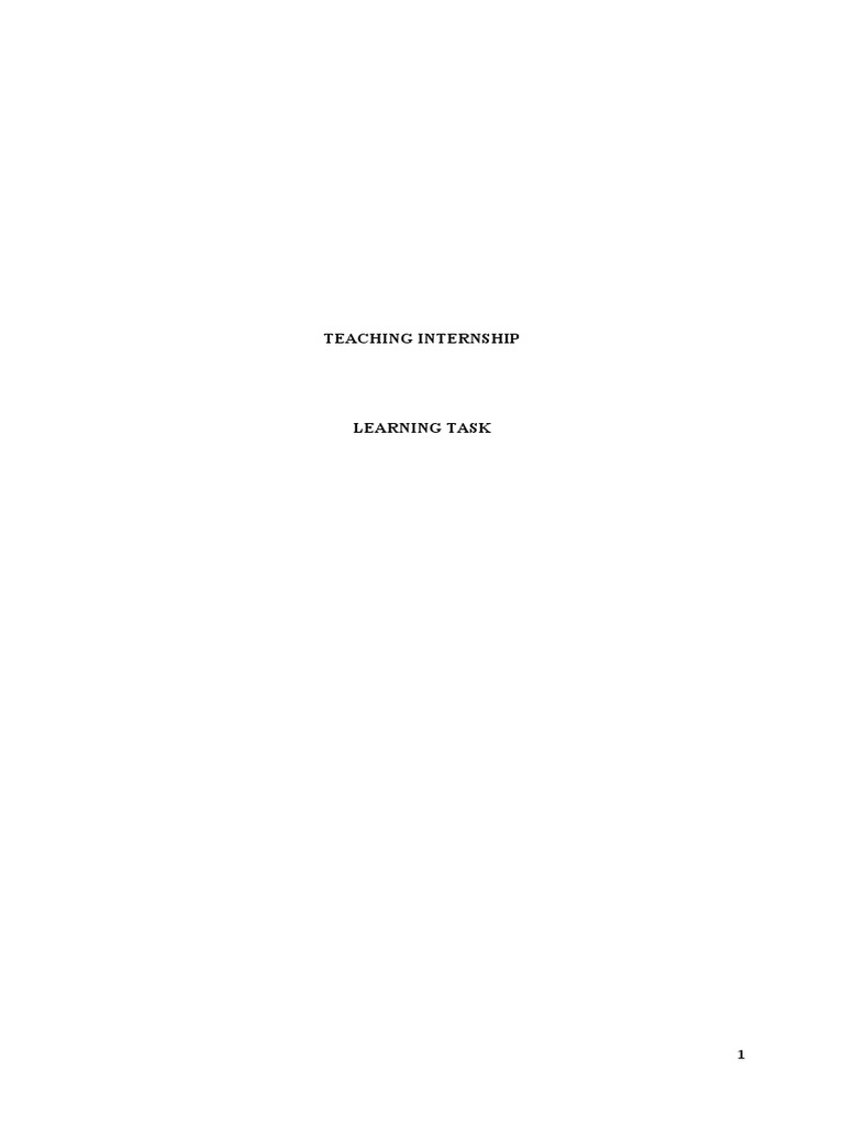 Teaching Internship Tasks & Insights | PDF | Teachers | Lesson Plan