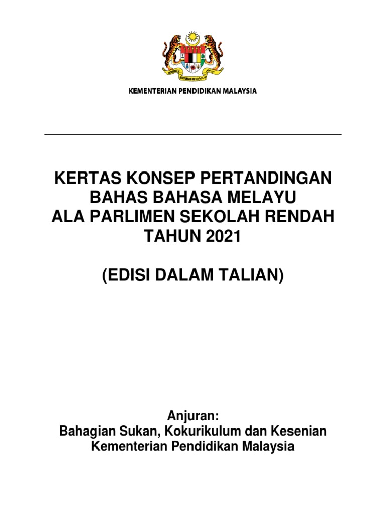 Kertas Konsep Pertandingan Bahas Bahasa Melayu Ala Parlimen Sekolah ...