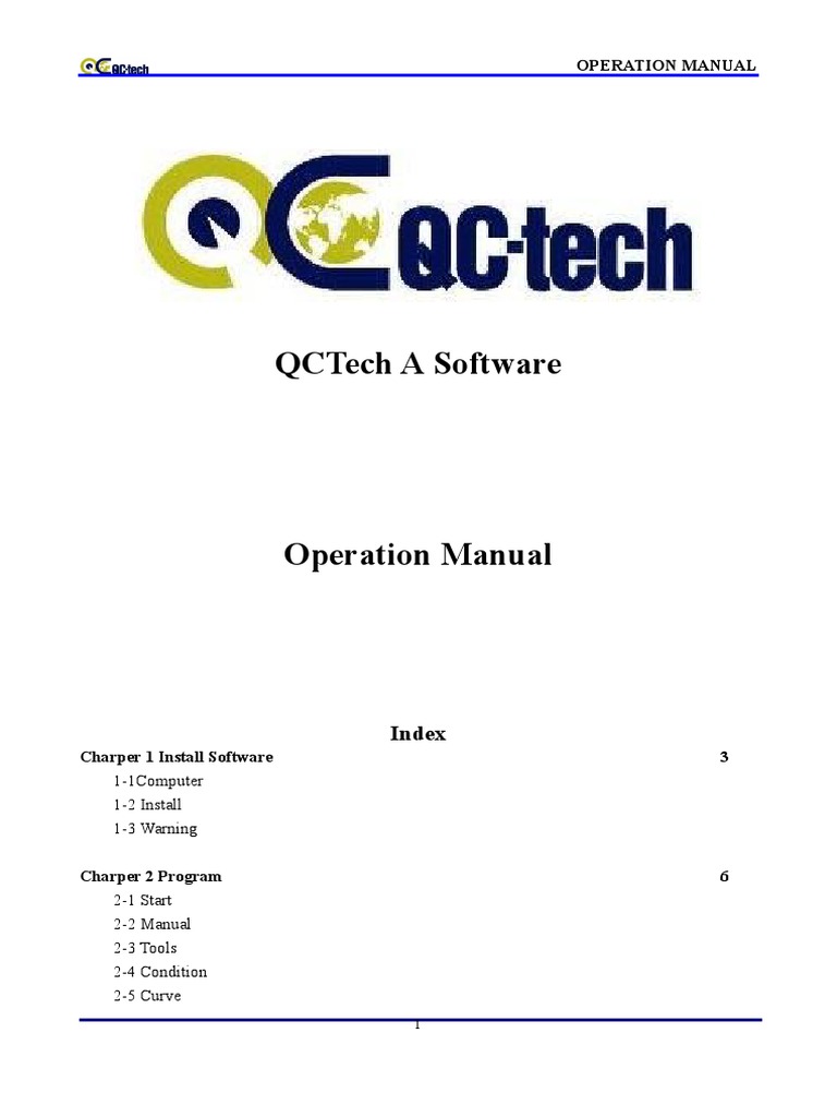 Qctech A Software: Operation Manual | PDF | Computer Architecture ...