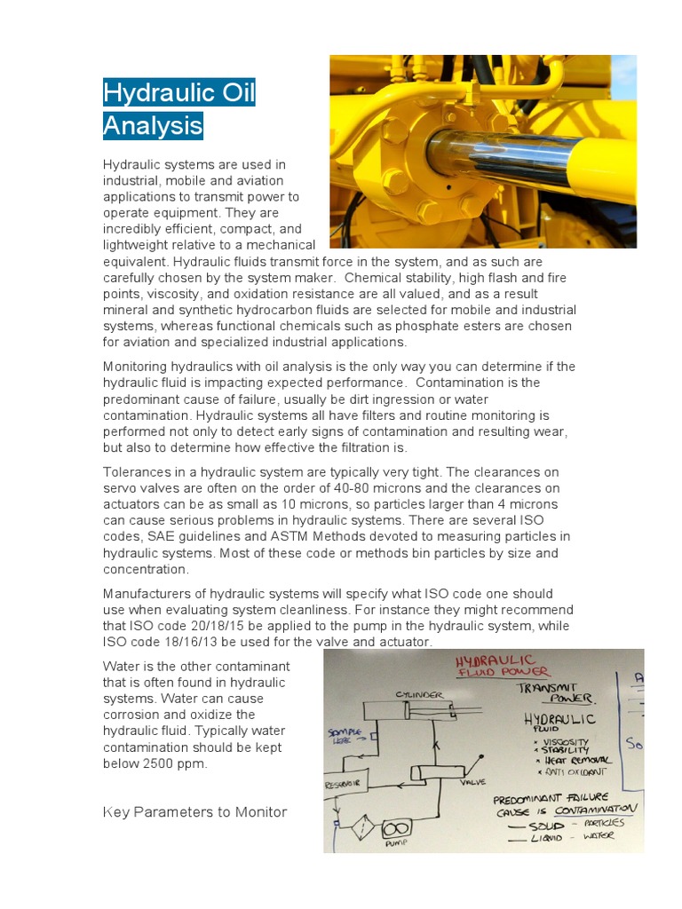 Hydraulic Oil Analysis | PDF | Lubricant | Wear