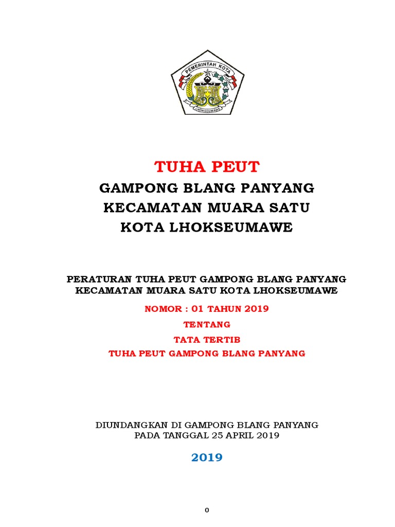 TATA TERTIB TUHA PEUT GAMPONG BLANG PANYANG KOTA LHOKSEUMAWE Ok | PDF