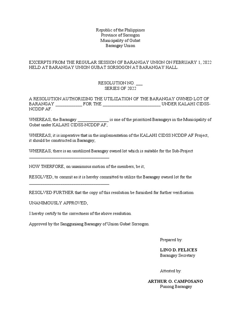 Barangay Owned Lot | PDF