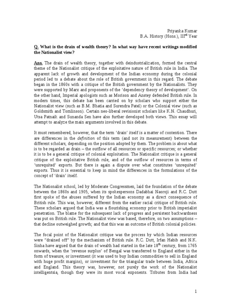 Drain of Wealth Theory Explained | PDF | British Raj | Wealth