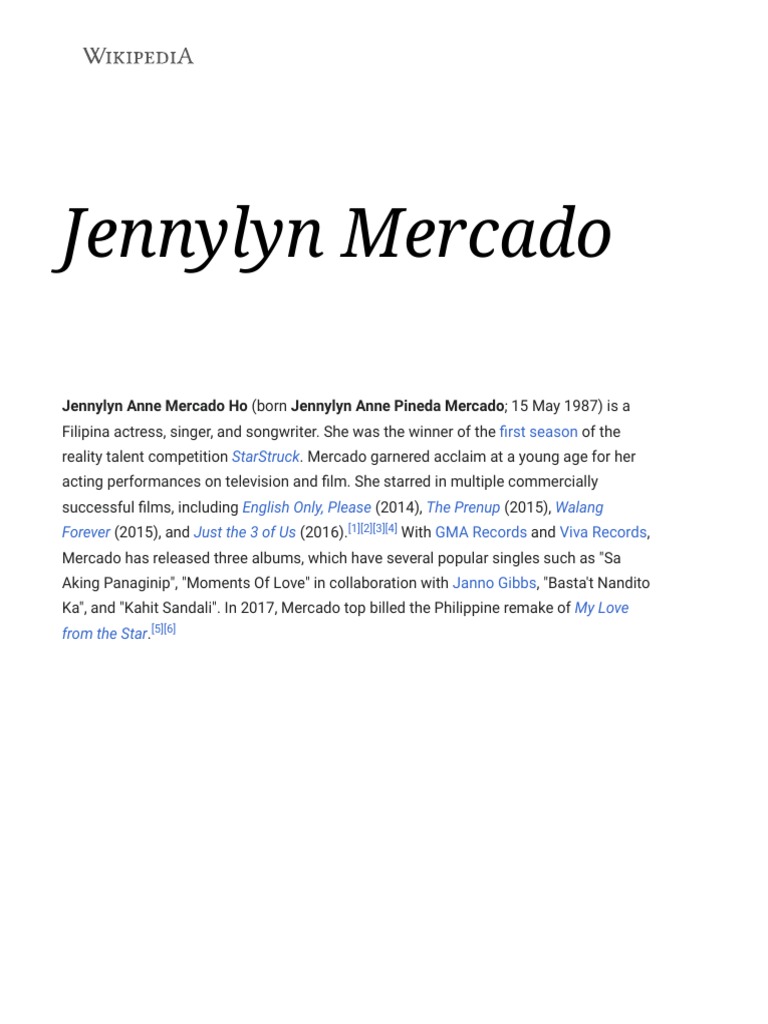 Jennylyn Mercado - Wikipedia | PDF | Philippines
