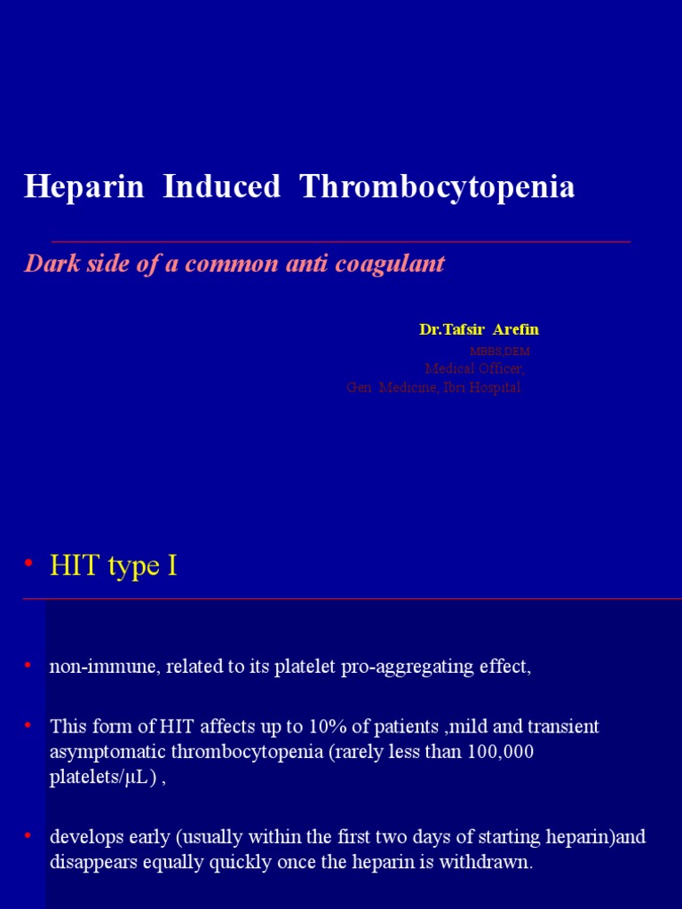 Heparin-Induced Thrombocytopenia Overview | PDF | Thrombosis | Platelet