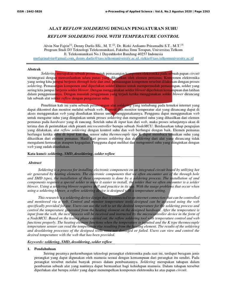 Reflow soldering dengan kontrol suhu melalui web | PDF