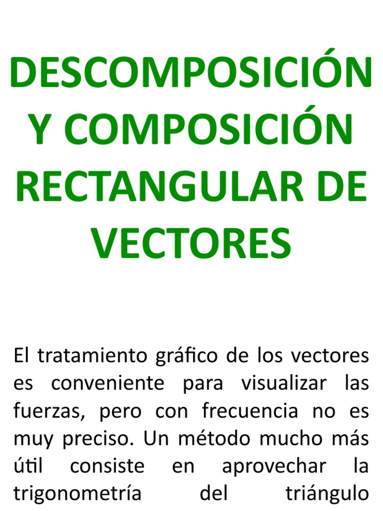 Análisis De Vectores Mediante Descomposición En Componentes