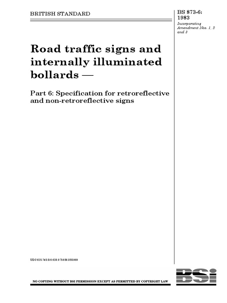 BS 0873-6 - 1983 | PDF