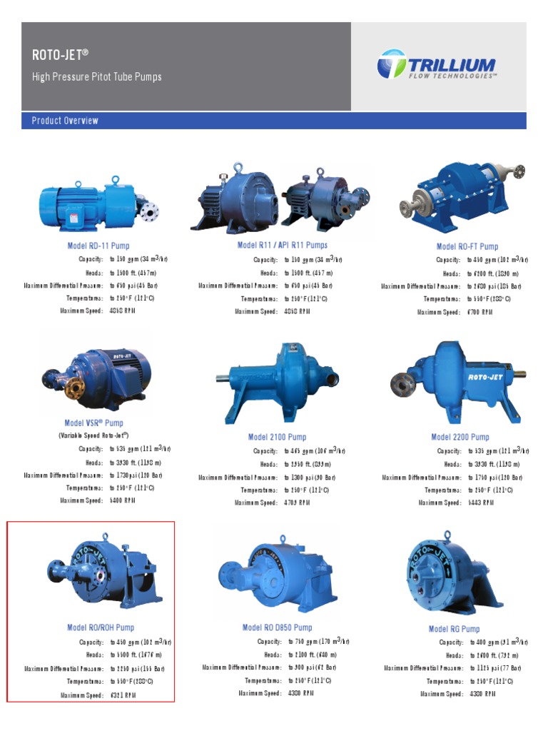 Roto-Jet: High Pressure Pitot Tube Pumps | PDF | Pump | Turbine