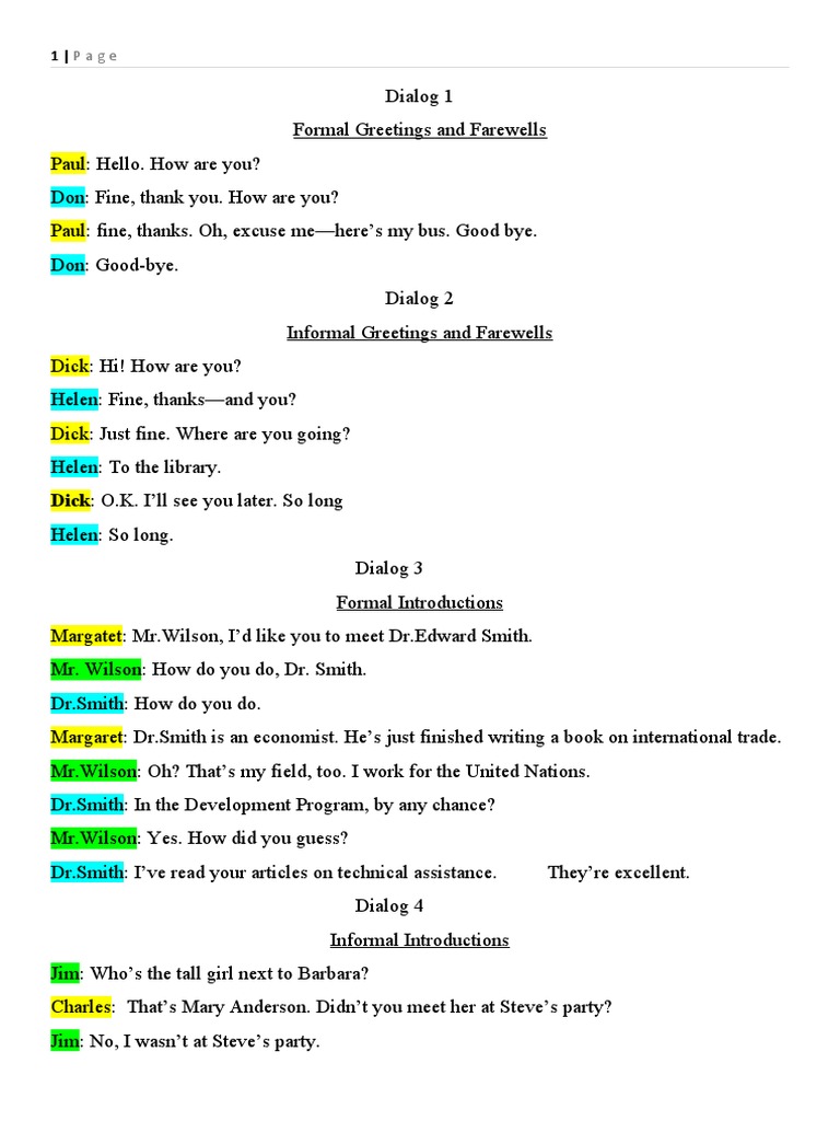 Dialogs For Everyday Use | PDF