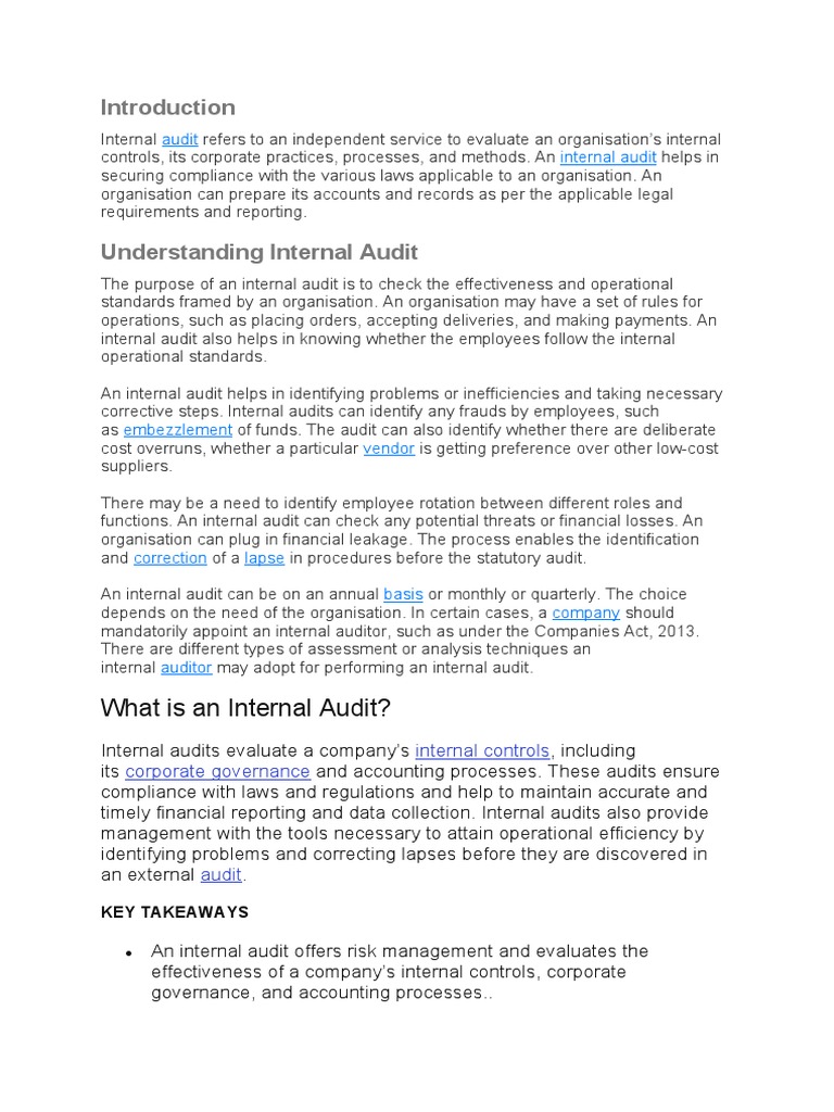Introduction To Auditing | PDF | Audit | Internal Audit