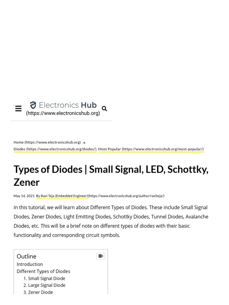 Different Types of Diodes - Their Circuit Symbols & Applications | PDF ...