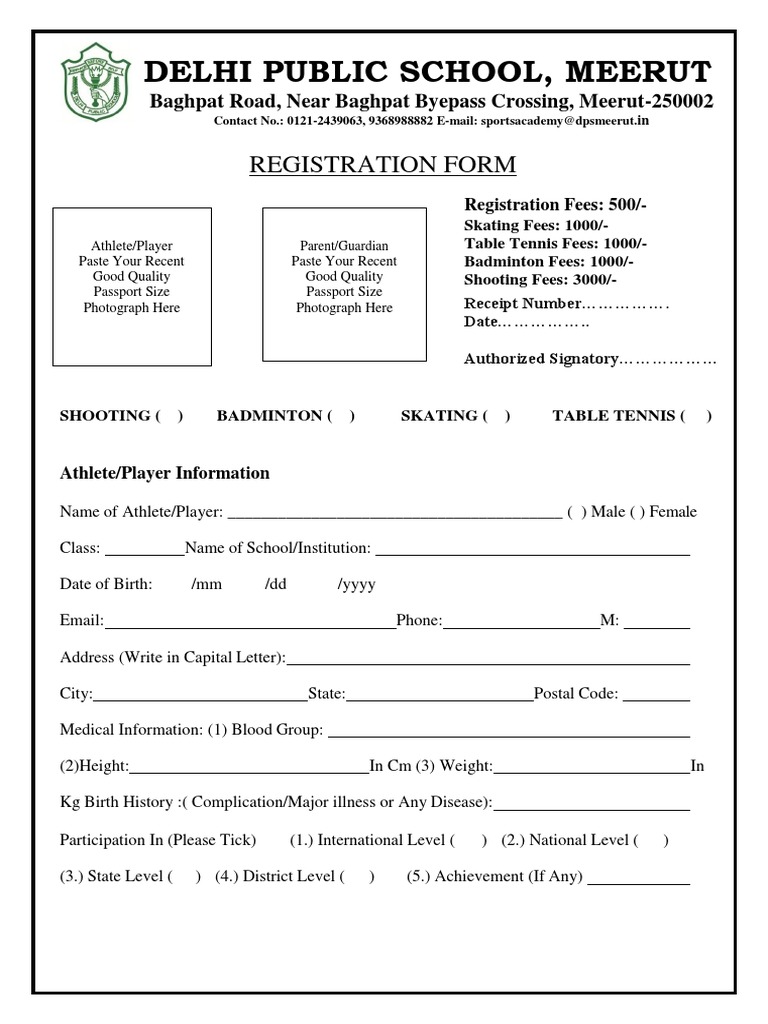Sports Academy Registration Form 2021 | PDF | Justice | Crime & Violence