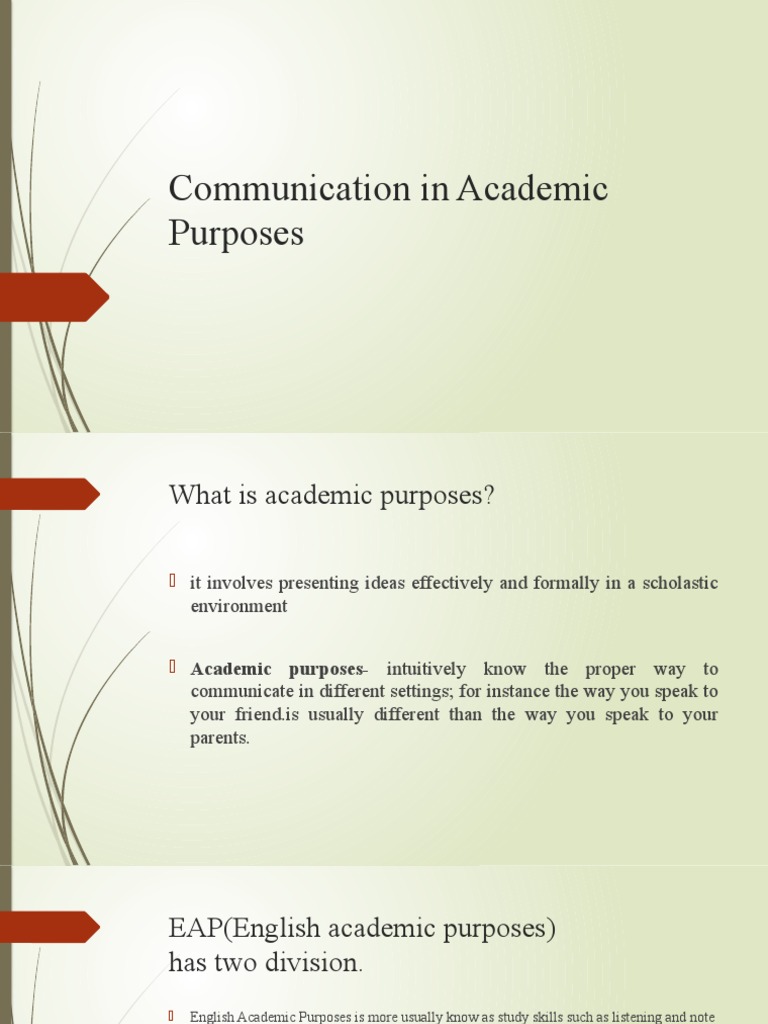 Effective Communication for Academic Purposes | PDF | Communication ...